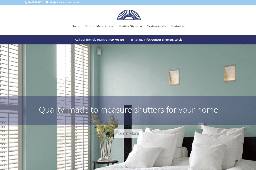 New website launch: Sunset Shutters - Falcon Digital